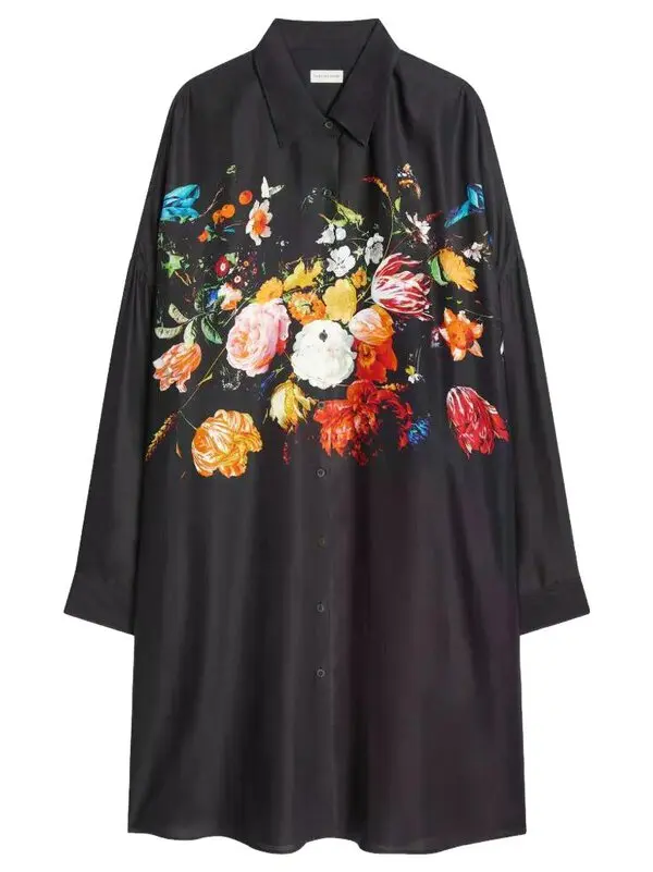 Dries Van Noten Viscose Shirt Dress - Black