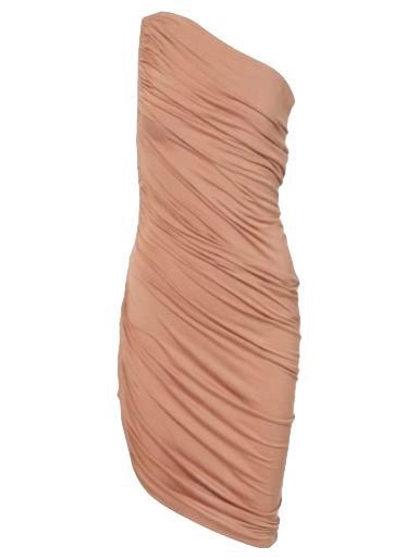 Norma Kamali Diana Ruched Minidress - Cappuccino