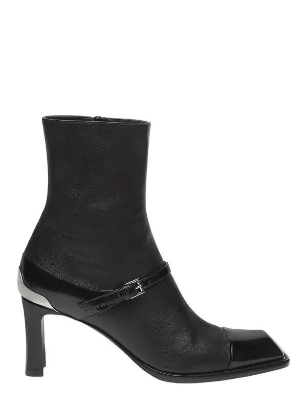 Alexander McQueen Leather Niko Ankle Boots 70 - Black