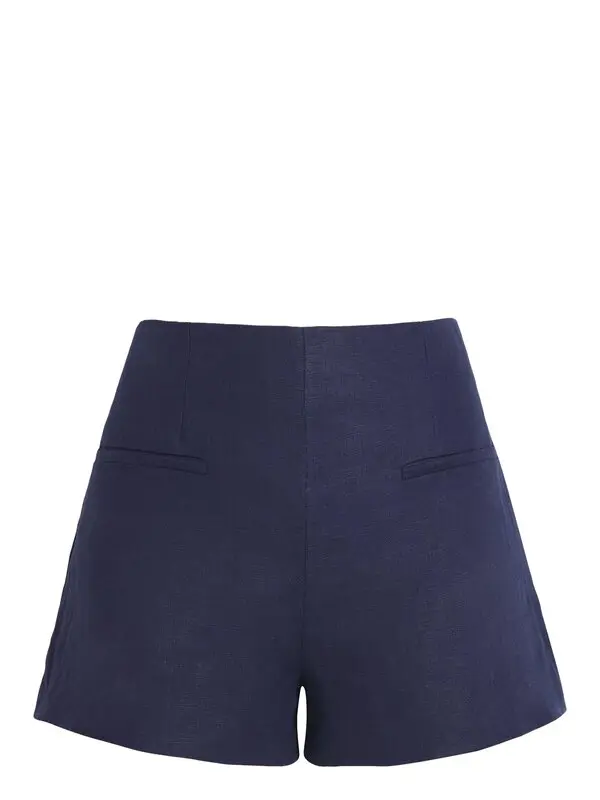 Faithfull The Brand Linen Leora Shorts - Navy