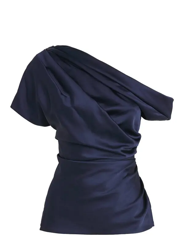 Simkhai Phoebe Off-shoulder Top - Navy