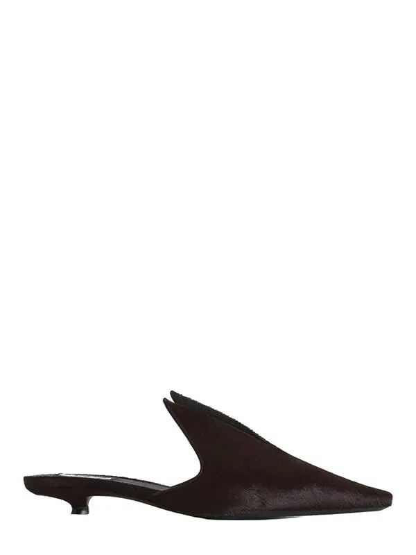 Alaïa Calf Hair Pointy Mules 25 - Brown