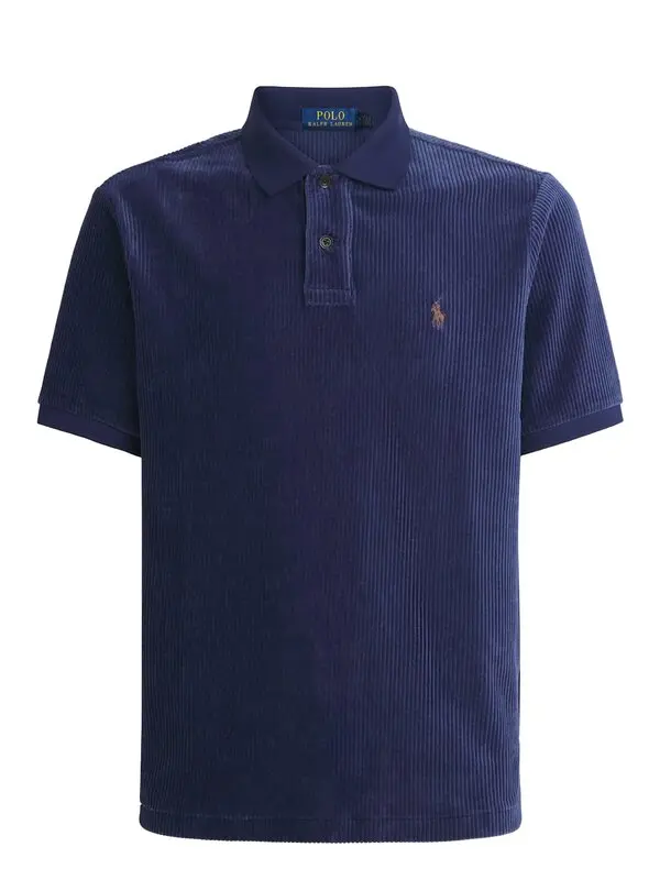Polo Ralph Lauren Corduroy Polo Pony Polo Shirt - Navy