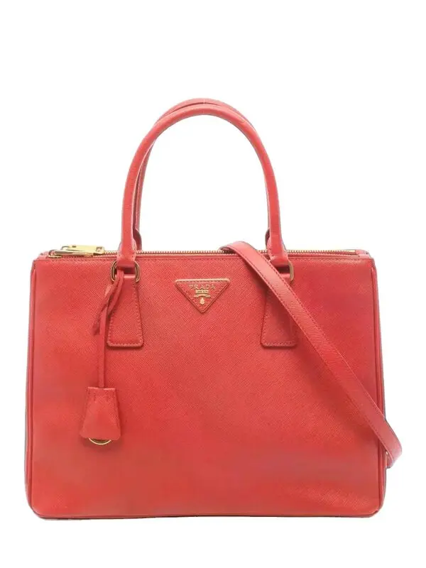 Prada 2010s Large Lux Galleria Saffiano Leather Tote Bag - Red