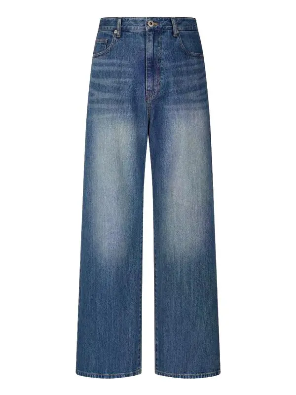STUDIO TOMBOY Faded Straight-leg Jeans - Blue