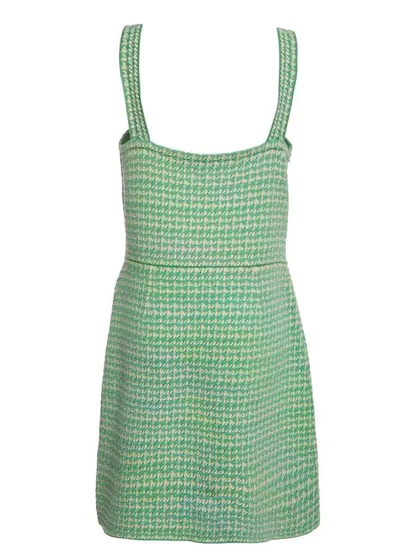 Sandro Tweed Sleeveless Mini Dress - Green