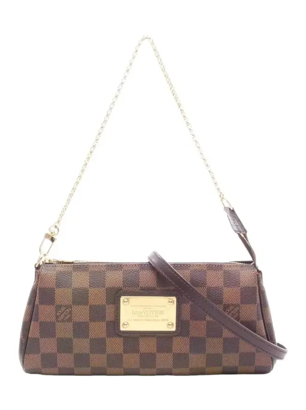 LOUIS VUITTON 2010 Eva Damier Ebene Shoulder Bag - Brown