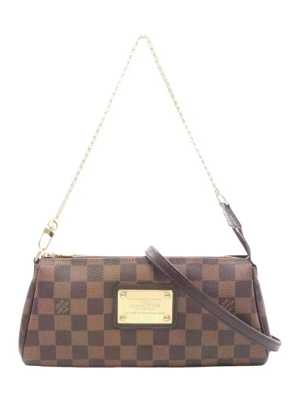 LOUIS VUITTON 2010 Eva Damier Ebene Shoulder Bag - Brown
