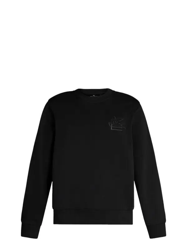 Etro Pegaso Appliqué Crew-neck Sweatshirt - Black