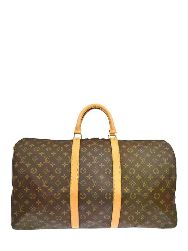 LOUIS VUITTON 1997 Monogram Keepall 55 Tote Bag - Brown