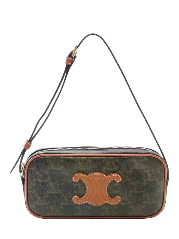 Celine 2010-2026 Mini Triomphe Cuir Coated Canvas Camera Bag Shoulder Bag - Brown