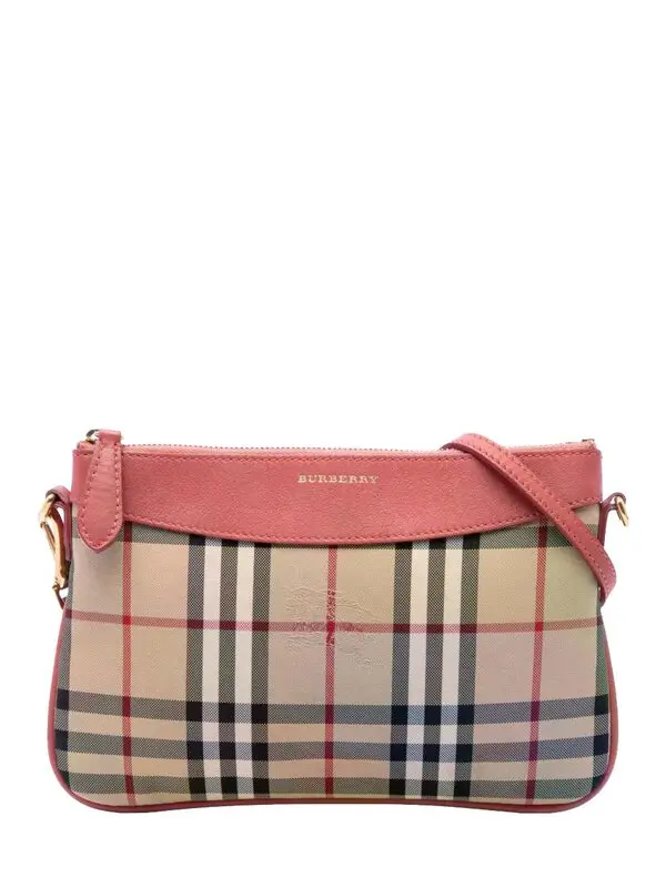 Burberry 2000-2017 Haymarket Check Nylon Peyton Crossbody Bag - Neutrals