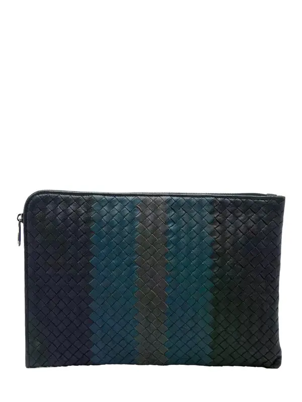 Bottega Veneta 2012-2026 Tricolor Nappa Intrecciato Clutch Bag - Black