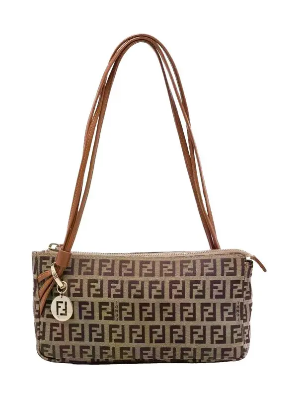 Fendi 2000-2010 Zucchino Canvas Triple Strap Pochette Shoulder Bag - Brown