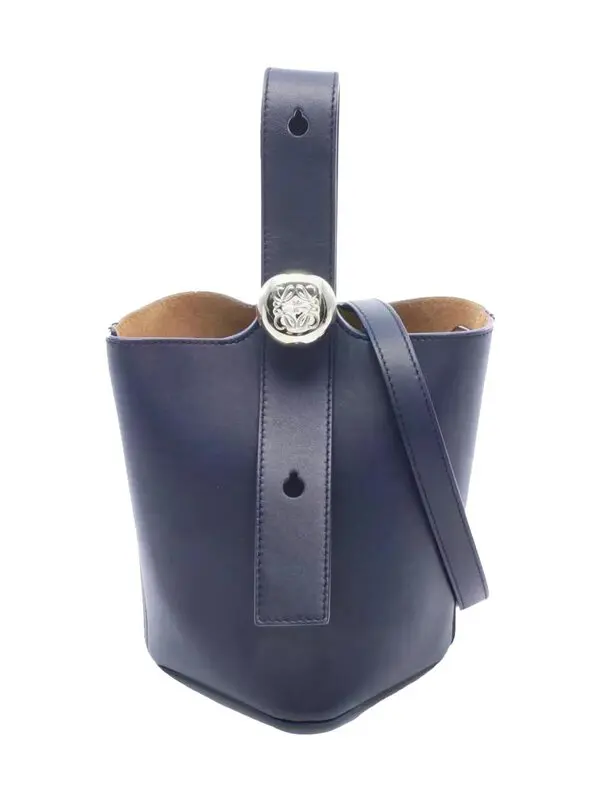 Loewe Calfskin Pebble Bucket Bag Satchel - Blue