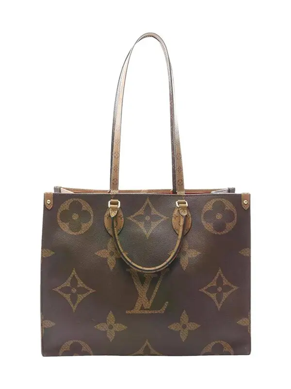 LOUIS VUITTON Monogram Reverse Giant Onthego Gm Satchel - Brown