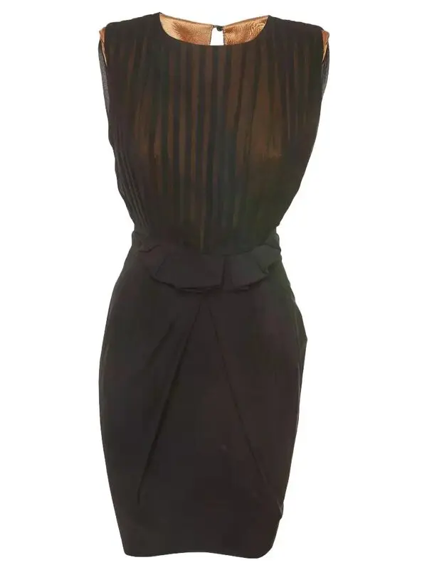 Elisabetta Franchi Pleated Midi Dress - Black