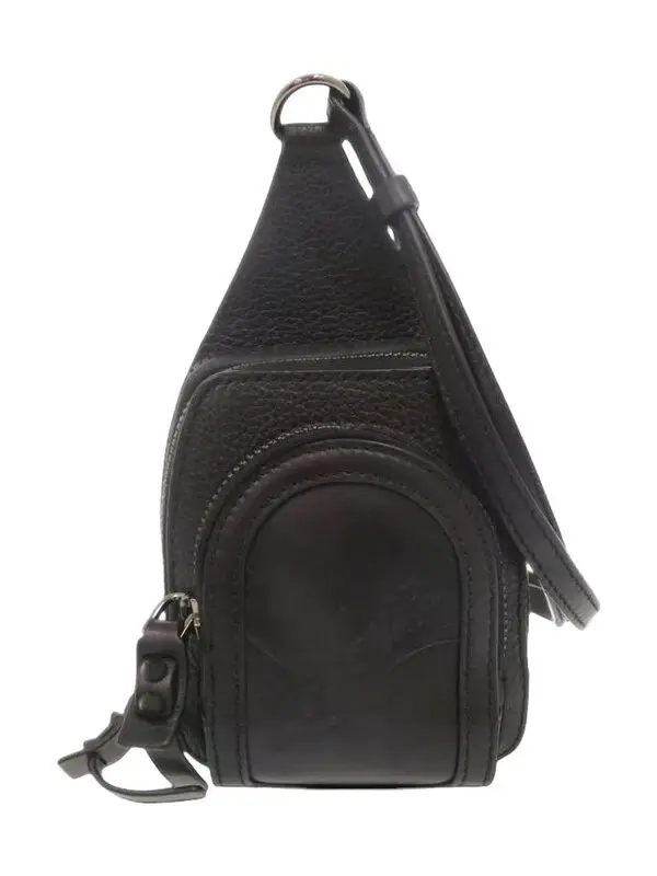 CHRISTIAN LOUBOUTIN Grained Calfskin Loubifunk Crossbody Bag - Black