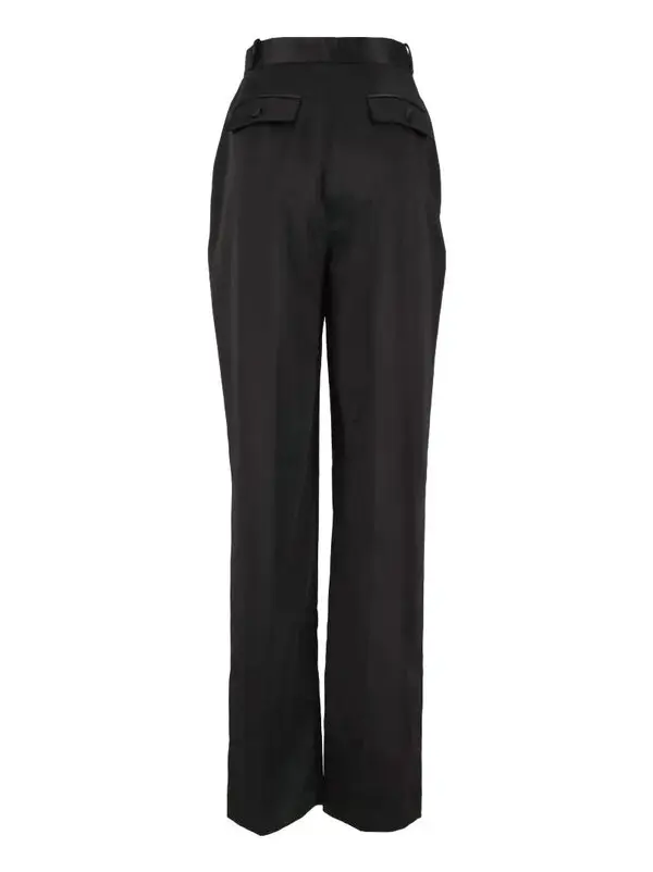 Elisabetta Franchi Stretch Satin Trousers - Black