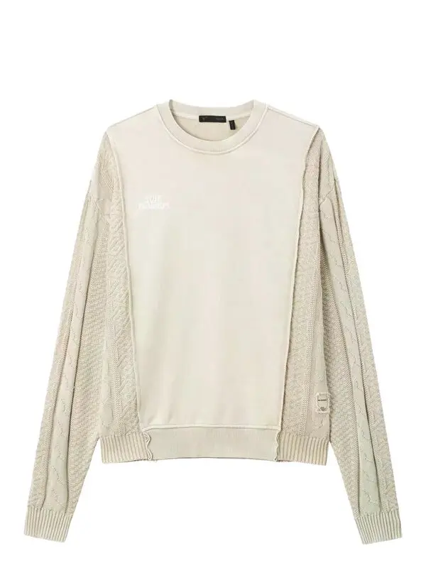 FIVE CM Cable-knit Panelled Sweater - Neutrals