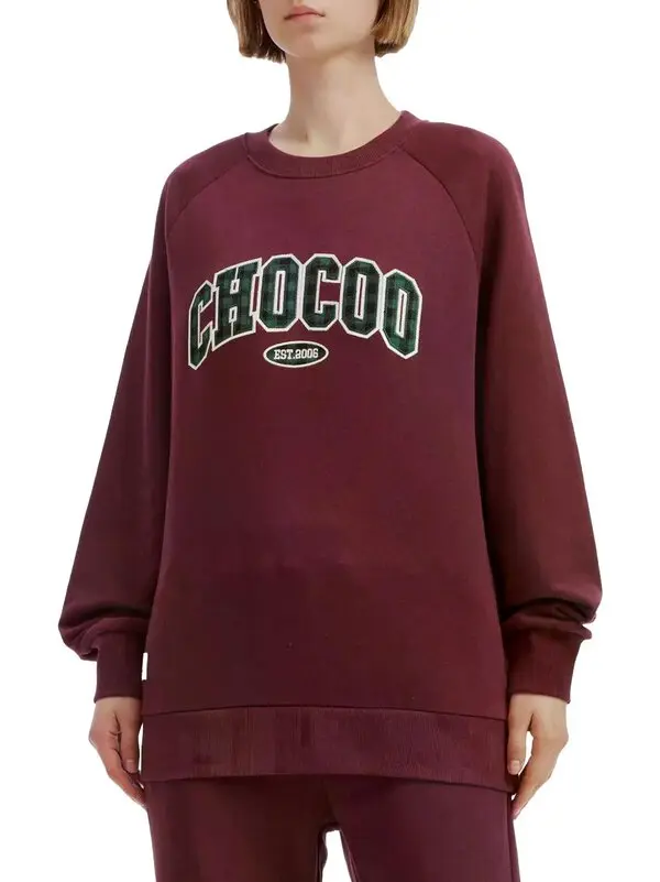 CHOCOOLATE Logo-appliqué Raglan-sleeve Sweatshirt - Red