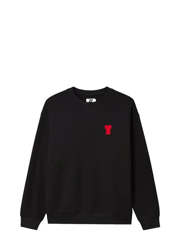 Izzue Heart-patch Sweatshirt - Black