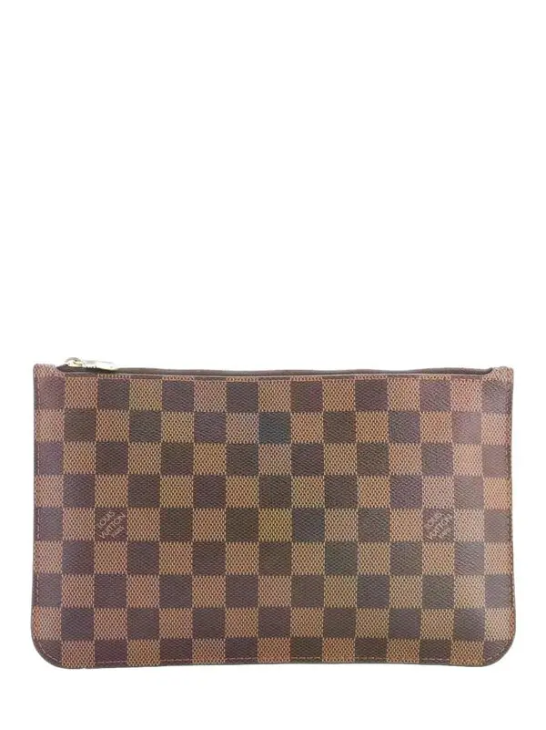 LOUIS VUITTON Damier Chain Wristlet Pochette Clutch Bag - Brown