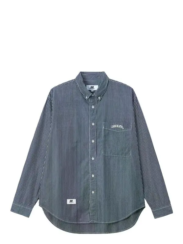 CHOCOOLATE Striped Button-down Shirt - Blue