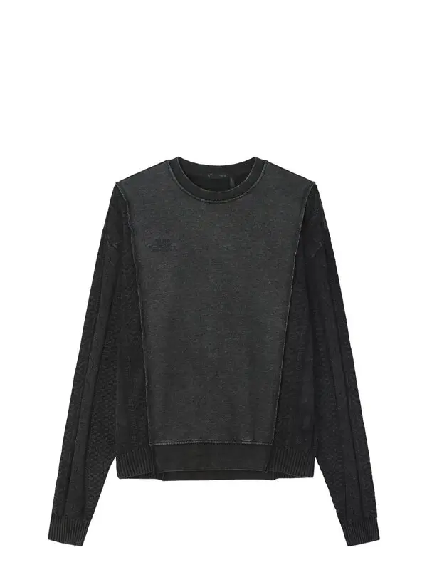FIVE CM Cable-knit Panelled Sweatshirt - Black
