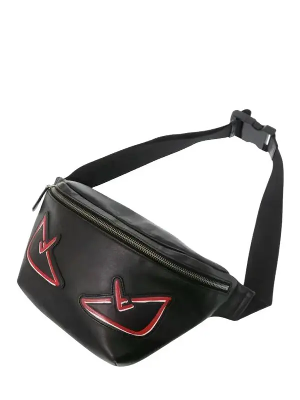 Fendi Leather Bugs Eye Belt Bag - Black