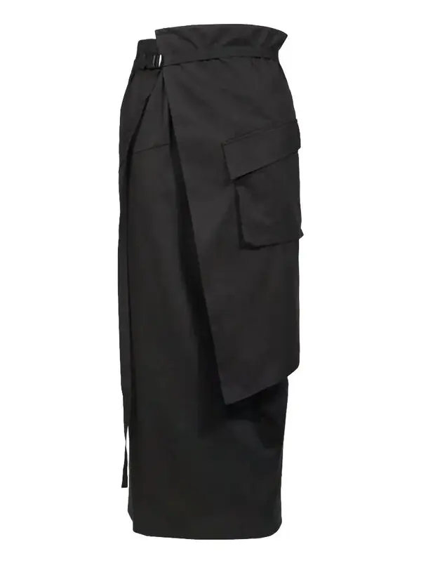 BOHEMSEO Buckle-detail Wrap Midi Skirt - Black