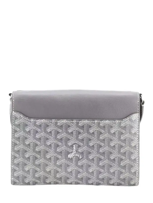 Goyard Chypre Wallet On Strap Coated Canvas With Leather Crossbody Bag - Grey