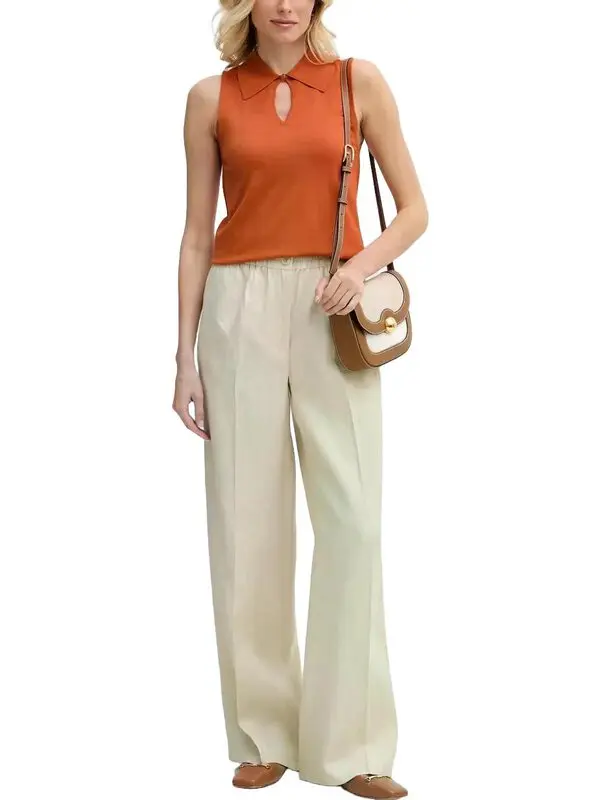 Sisley Keyhole-detail Sleeveless Top - Orange