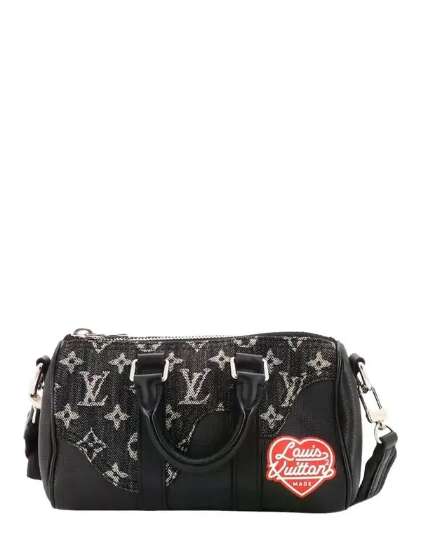 LOUIS VUITTON Monogram Keepall Bandouliere Bag - Black
