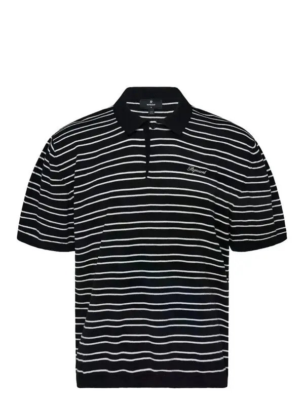 REPRESENT California Striped Knitted Polo - Black