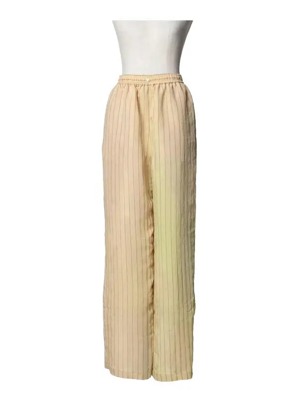MULLER OF YOSHIOKUBO Stripe-print Elasticated Trousers - Neutrals