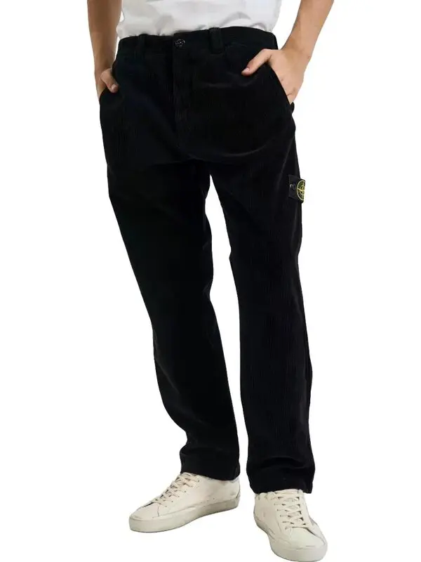 Stone Island 3100059 Organic Cotton Corduroy 800 Chino Trousers - Black