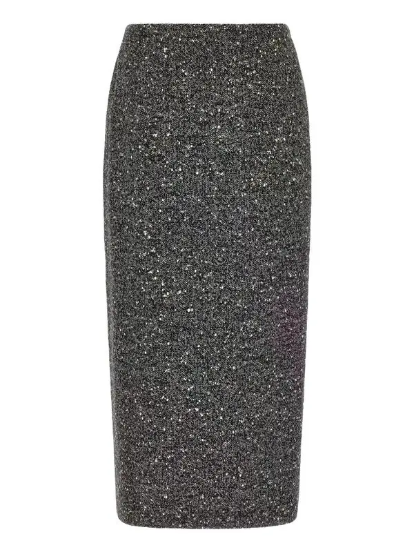 Valentino Garavani Chevron Bouclé Skirt - Black