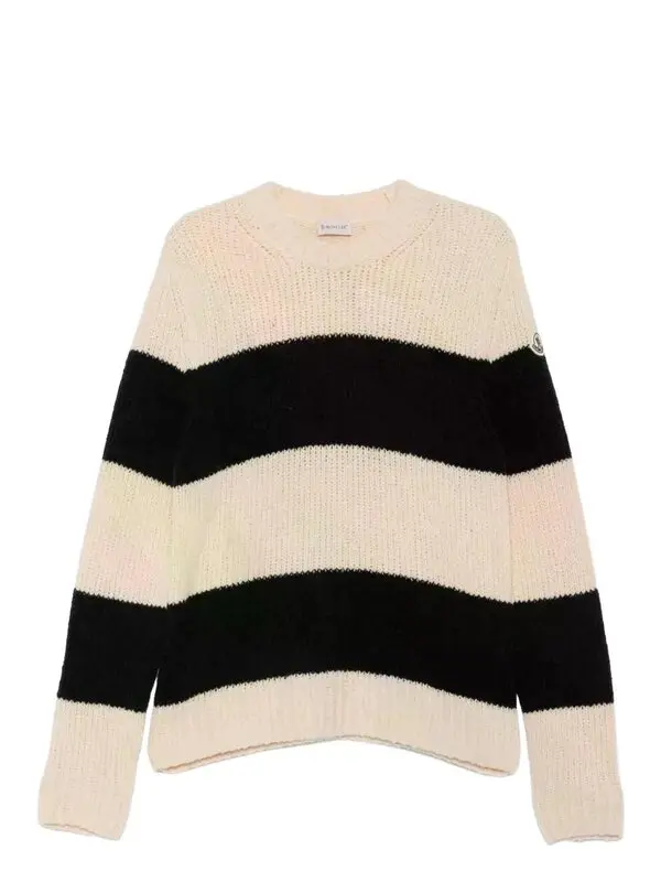 Moncler Bouclé-knit Striped Sweater - Neutrals