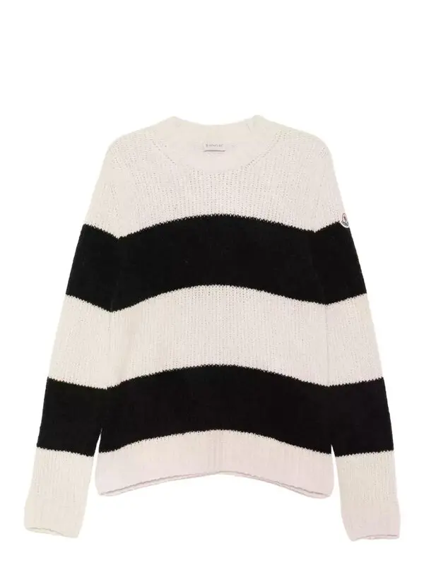 Moncler Bouclé-knit Striped Sweater - Neutrals