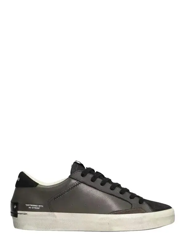 CRIME LONDON Distressed-effect Panelled Sneakers - Grey
