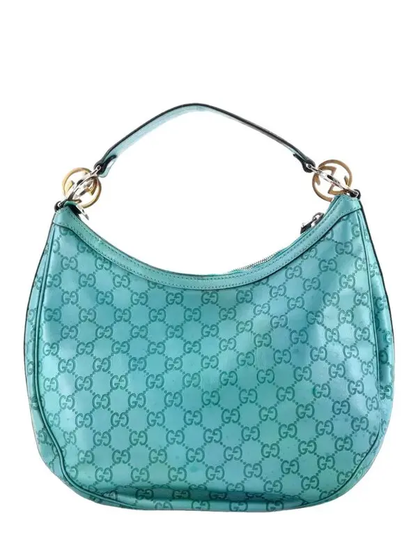 Gucci Twins Sssima Leather Medium Hobo Bag - Blue