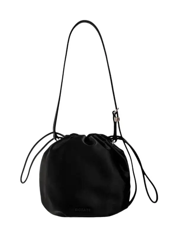 ROTATE BY BIRGER CHRISTENSEN Sequin-embellished Floral-applique Bucket Bag - Black