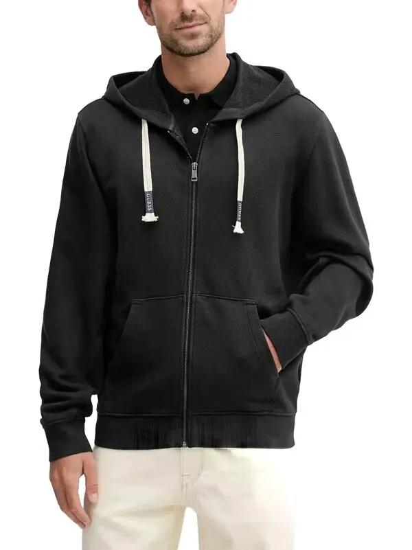 Guess Impact Zip-up Drawstring Hoodie - Black
