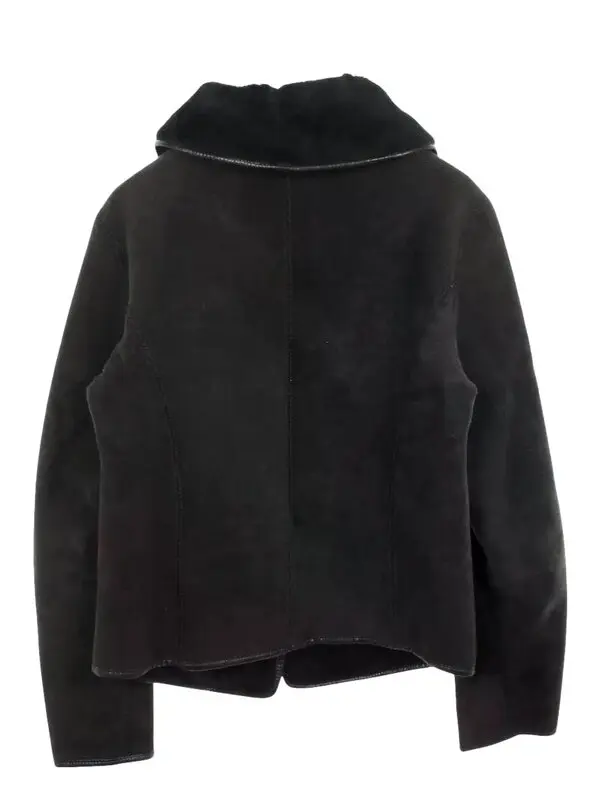 Celine Mouton Shearling-collar Jacket - Black