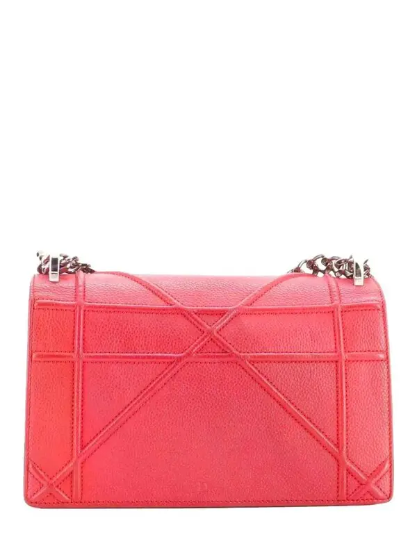 Dior Diorama Flap Bag Grained Calfskin Small Crossbody Bag - Red