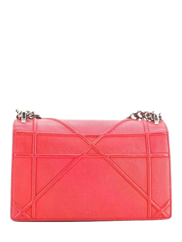 Dior Diorama Flap Bag Grained Calfskin Small Cross Body Bag - Red