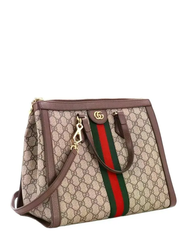 Gucci Gg Coated Canvas Tote Bag - Brown