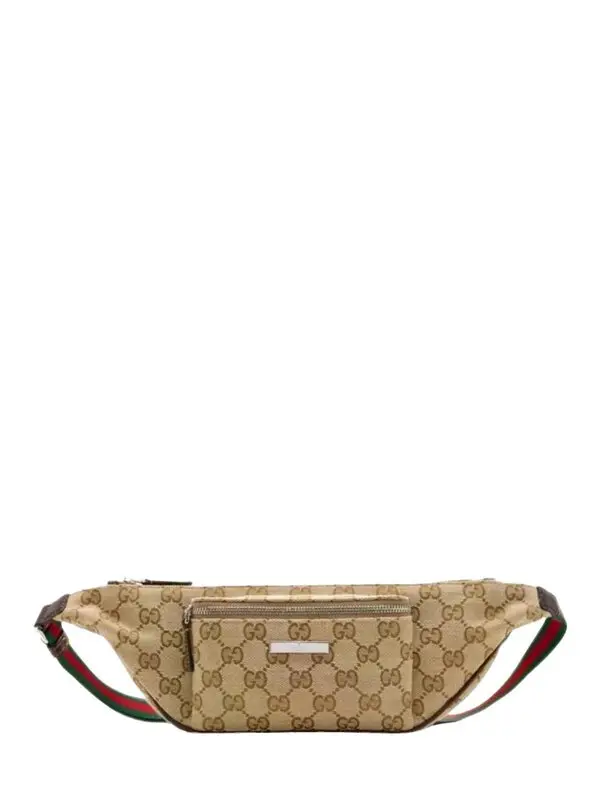 Gucci Gg Supreme Web-stripe Belt Bag - Neutrals