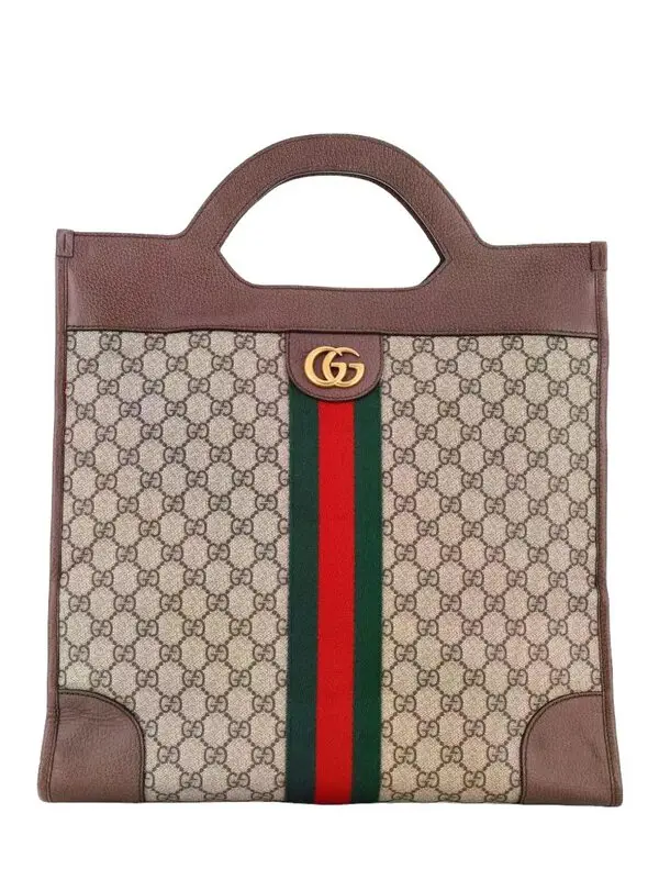 Gucci Ophidia Cut Out Handle Tote Bag - Brown